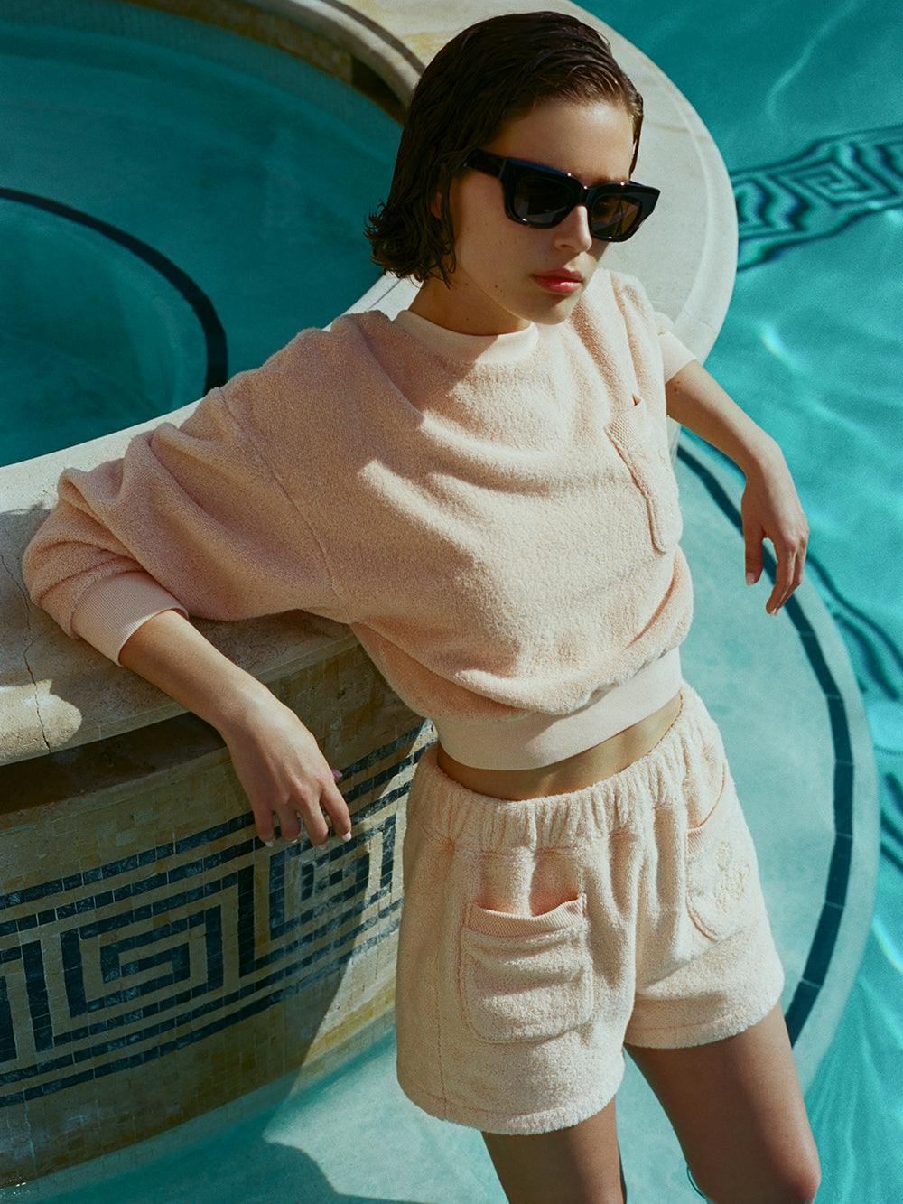 RTZ W CROPPED TERRY SWEATSHIRT RITZ PINK – FRAME