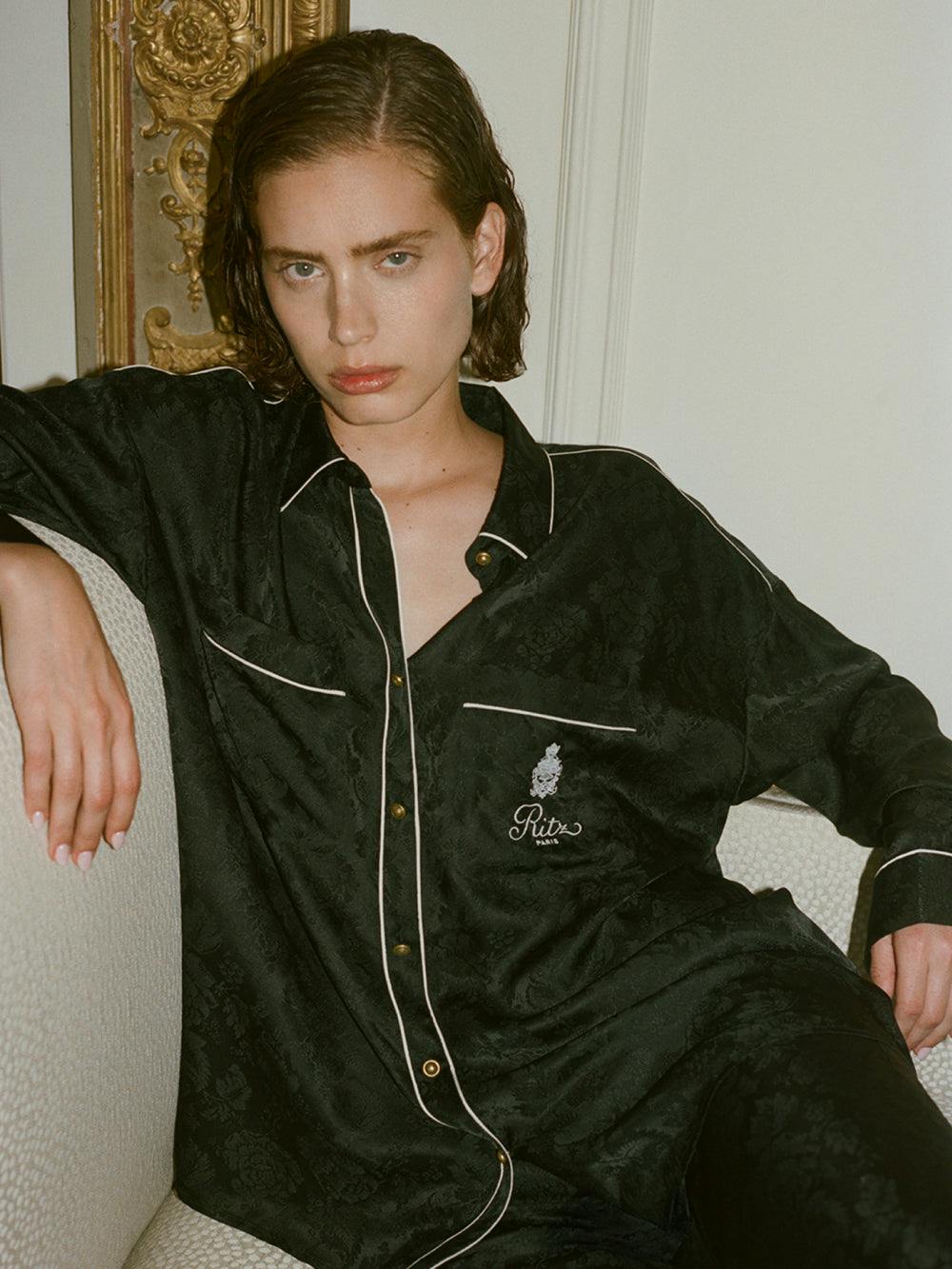 RITZ WOMEN'S PAJAMA SHIRT BLACK MULTI – FRAME